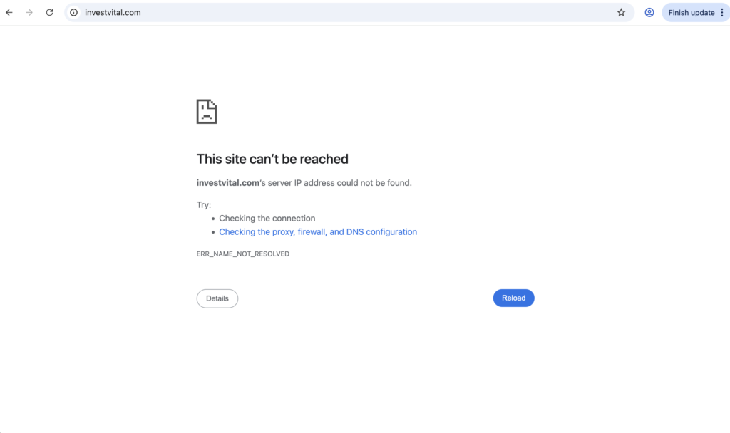 InvestVital.com Unsafe Platform | Bridge Reclaim Limited